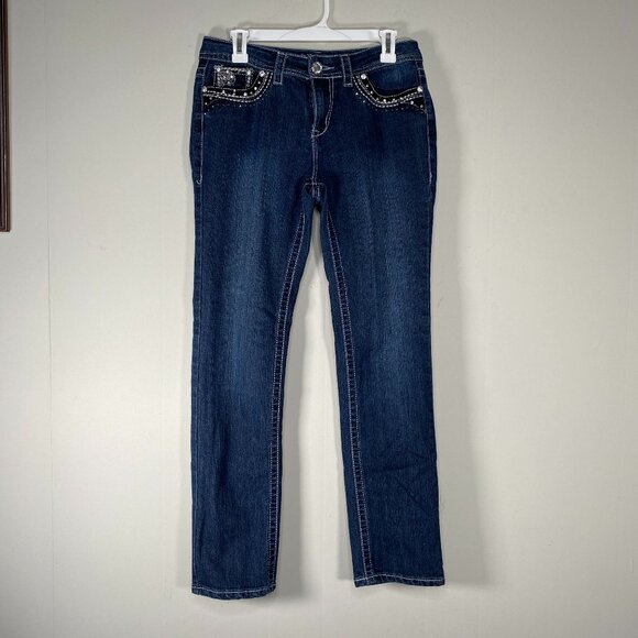 Grace in LA | Jeans | Grace Denim Jeans Womens 8 Blue Rhinestone ...